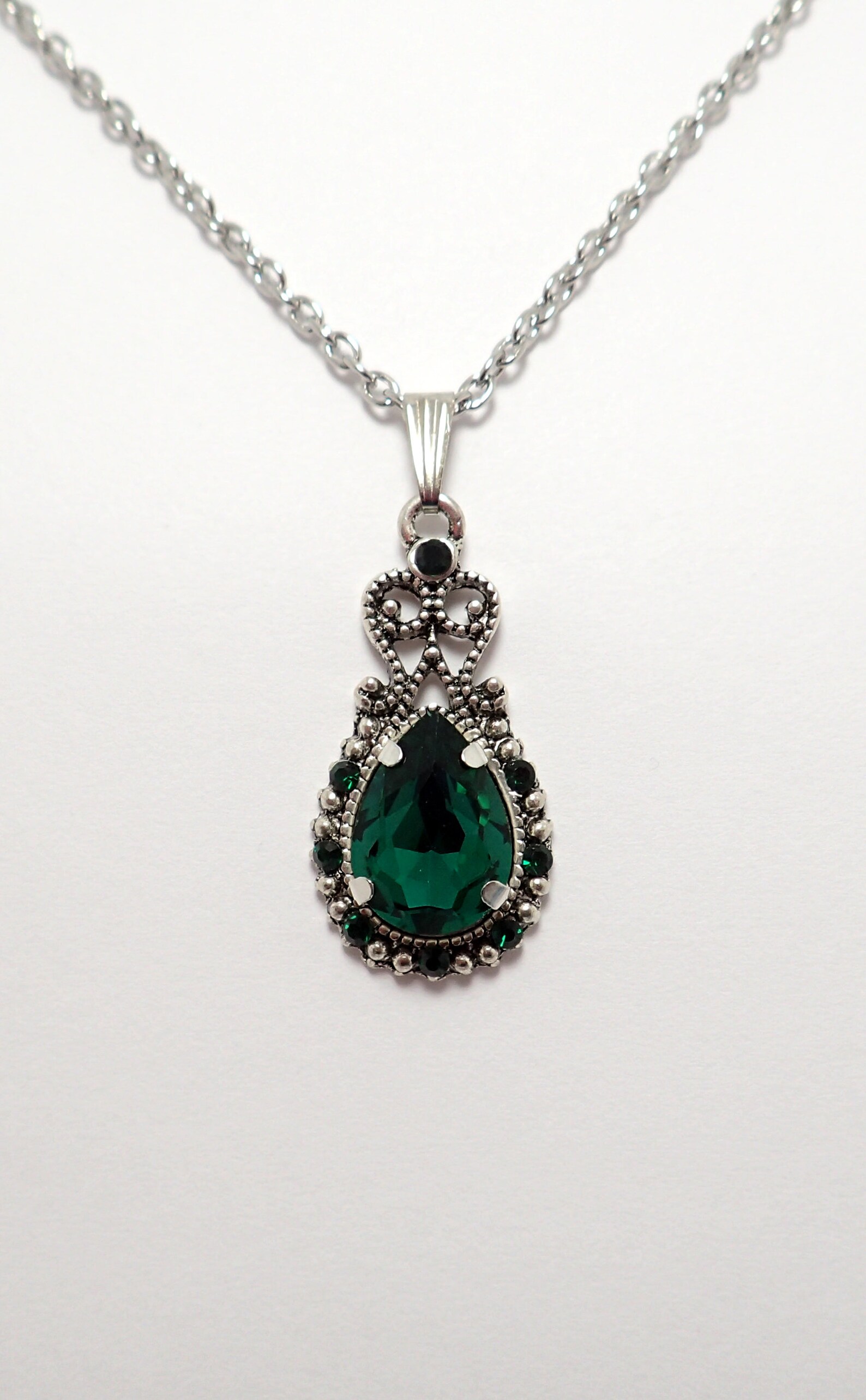 Emerald Green Filigree Flapper 1920's Style Antique Silver - Etsy