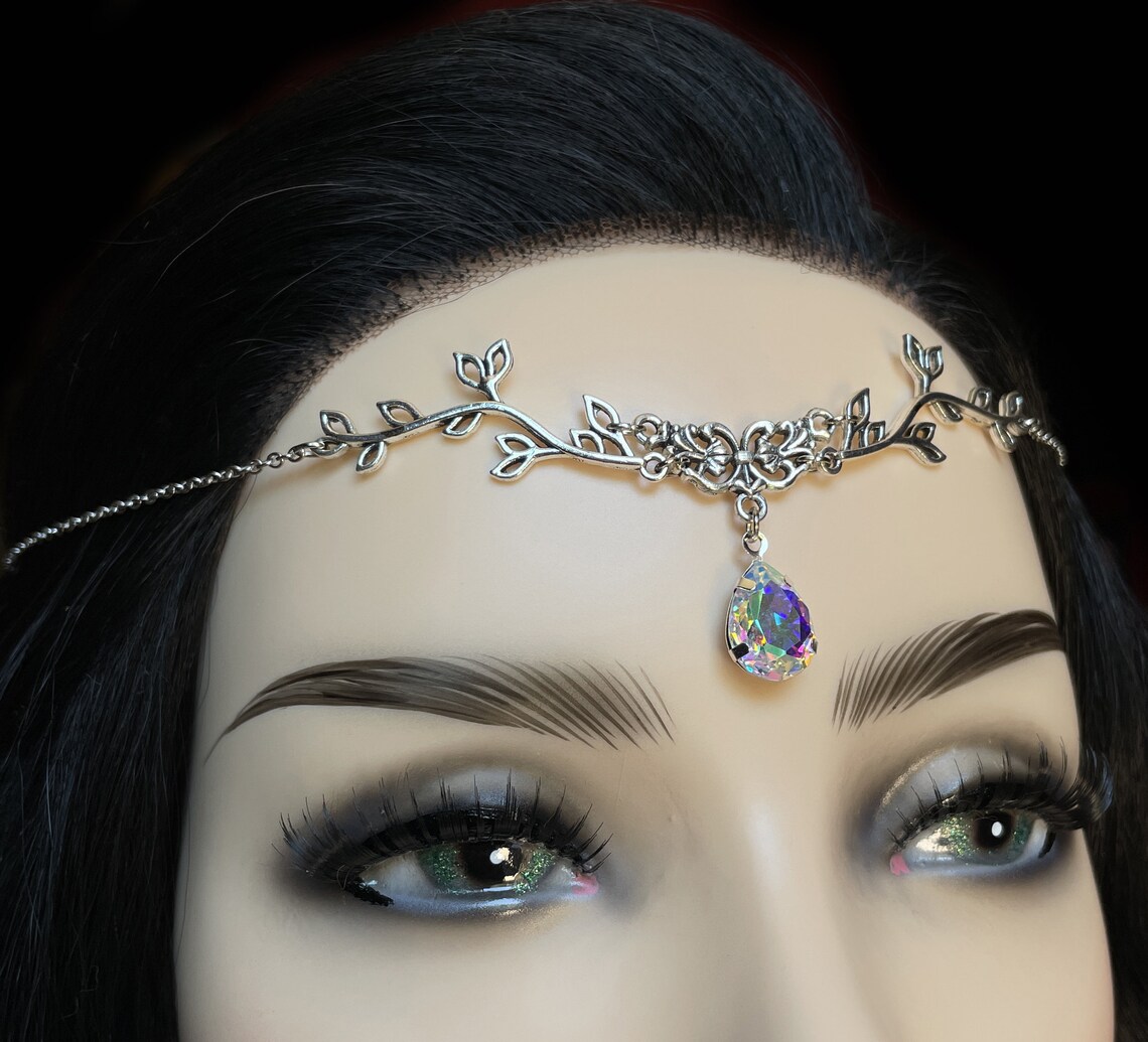 Crystal AB Silver Filigree Woodland Elf Elven Princess Queen - Etsy
