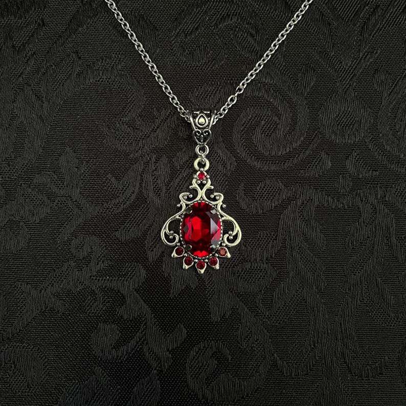 Dark Ruby Red/garnet Romantic Gothic Victorian Goth Vampire Engagement ...