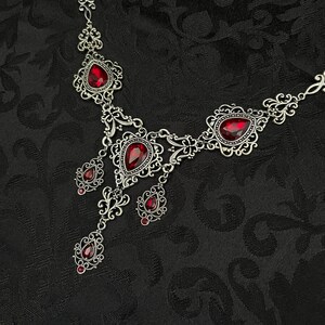 Dark Ruby Red/garnet Gothic Victorian Goth Celtic Filigree Scroll ...