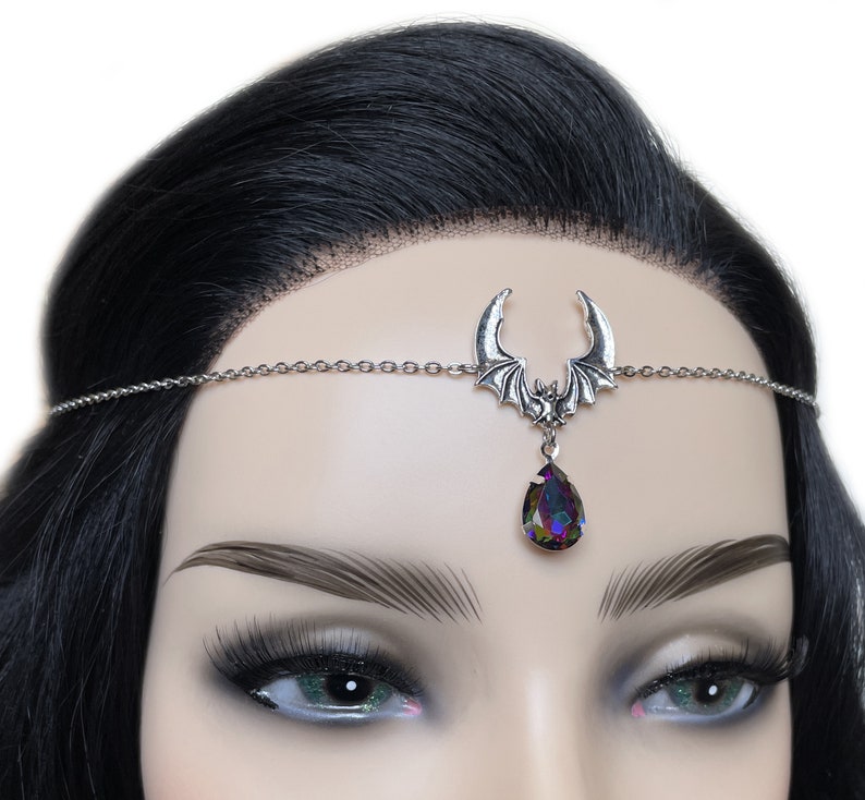 Rainbow Volcano Crystal Vampire Queen Crescent Moon Bat Gothic Goth ...