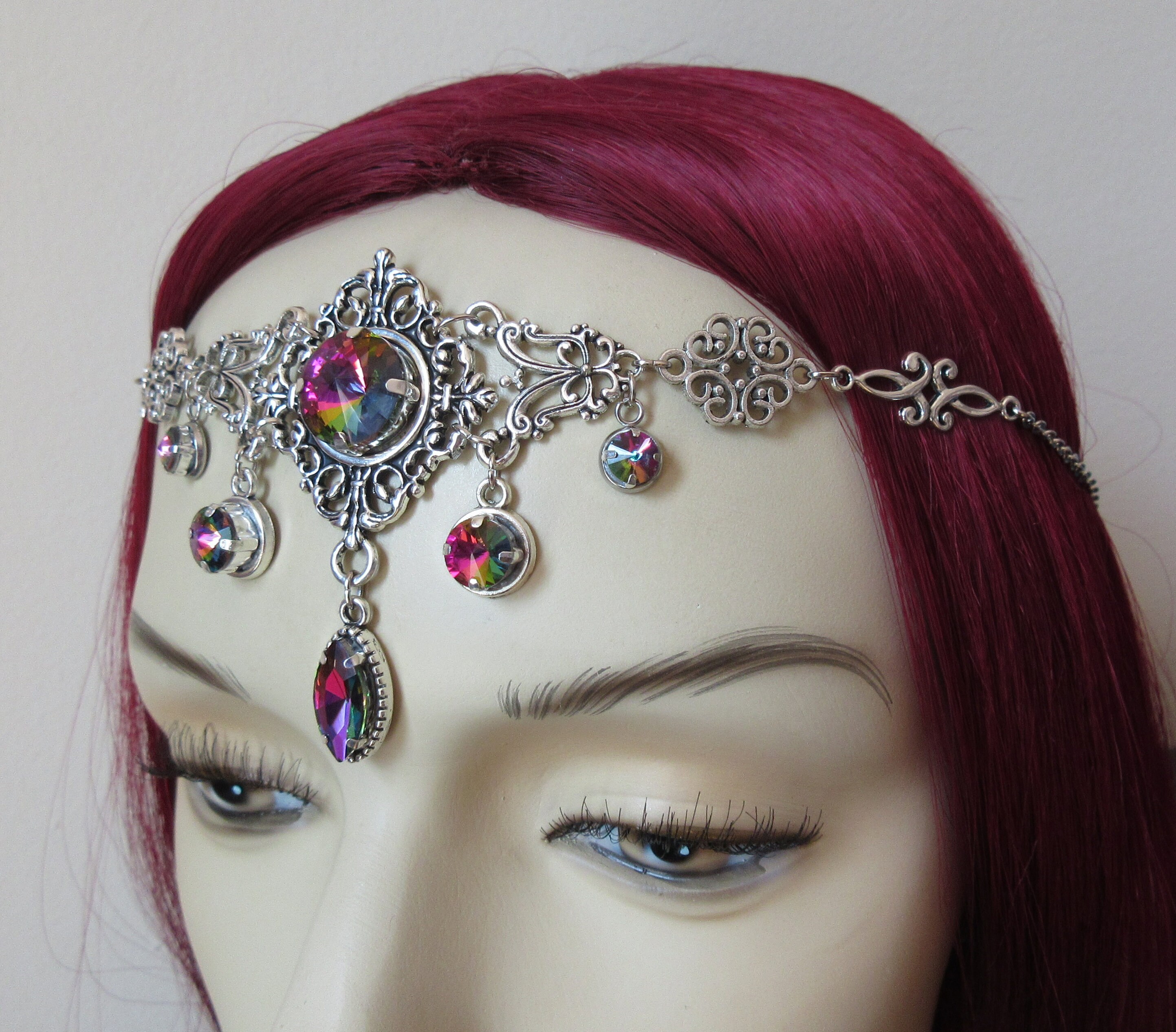 Rainbow Topaz Gothic Elven Elf Celtic Goddess Filigree | Etsy