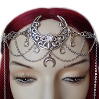 Moon Crown, Crescent Moon Tiara, Goddess Headpiece, Branch Crown ...