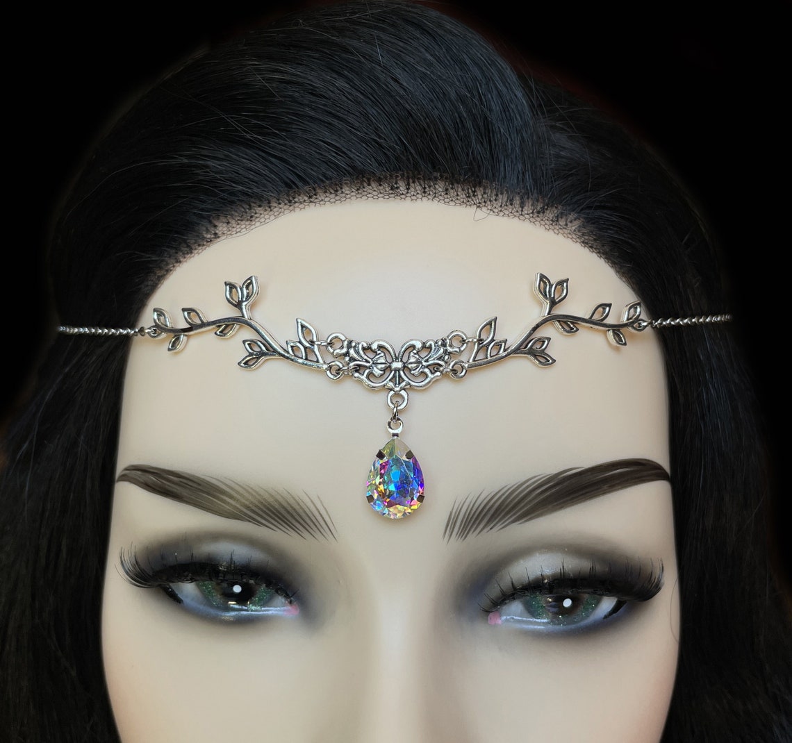 Crystal AB Silver Filigree Woodland Elf Elven Princess Queen - Etsy