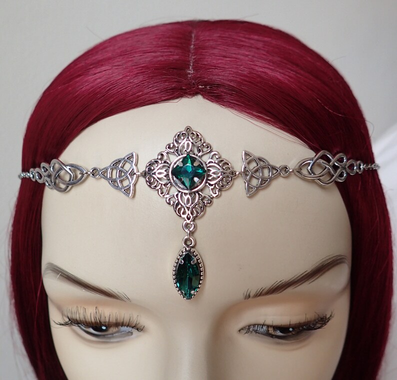 Emerald Green Elven Elf Celtic Irish Knot Goddess Headpiece - Etsy