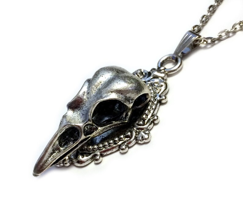 Gothic Victorian Antiqued Silver Nevermore Raven Crow Bird - Etsy