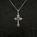 Jet Black Onyx Antiqued Silver Cross Crucifix Gothic Victorian Vampire ...