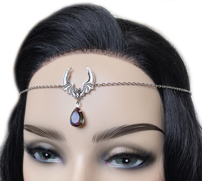Rainbow Volcano Crystal Vampire Queen Crescent Moon Bat Gothic Goth ...