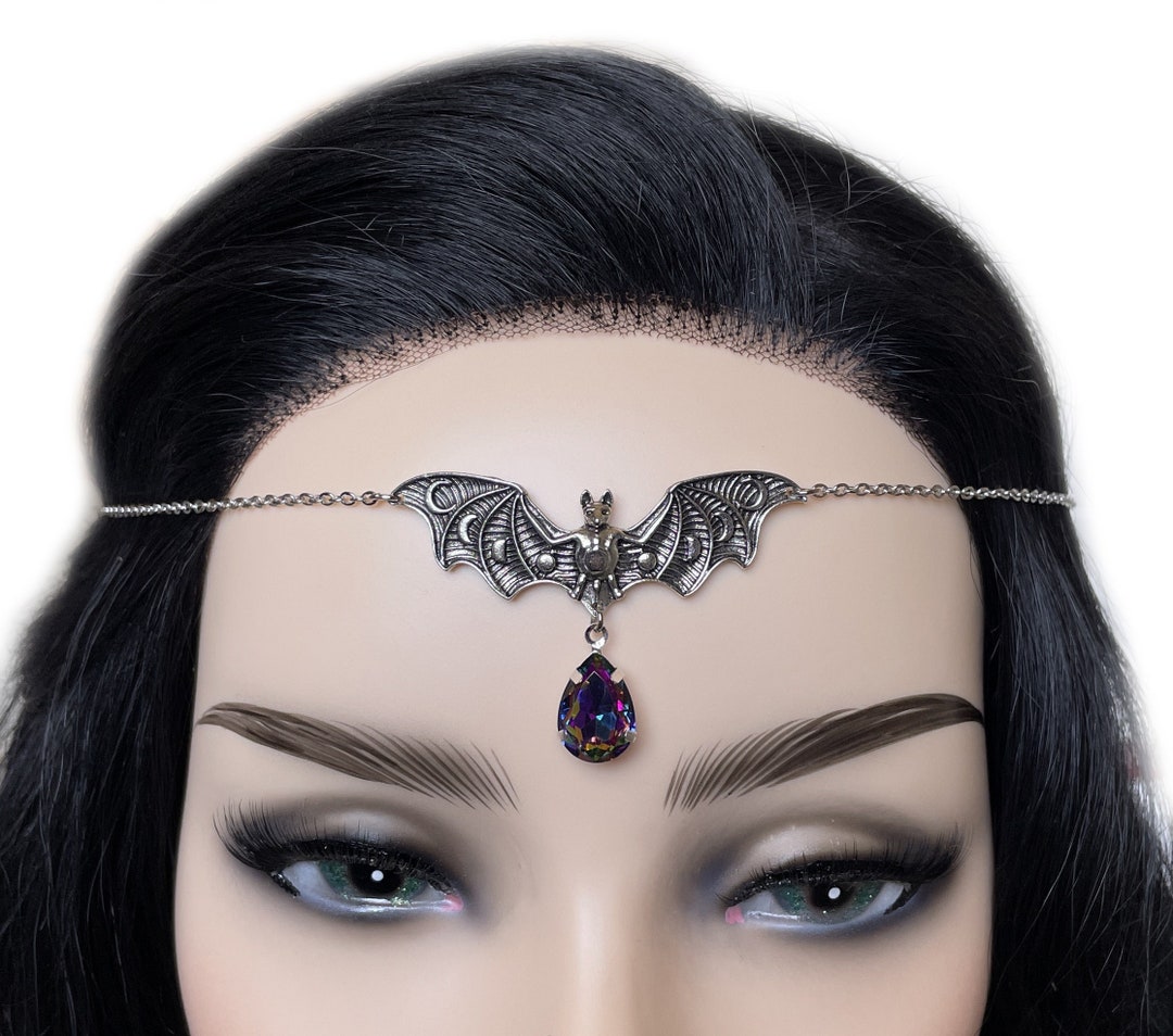 Rainbow Volcano Vampire Queen Crescent Moon Phase Bat Gothic Goth ...