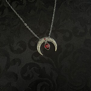 Dark Ruby Red/garnet Crescent Triple Moon Goddess Priestess Celtic ...