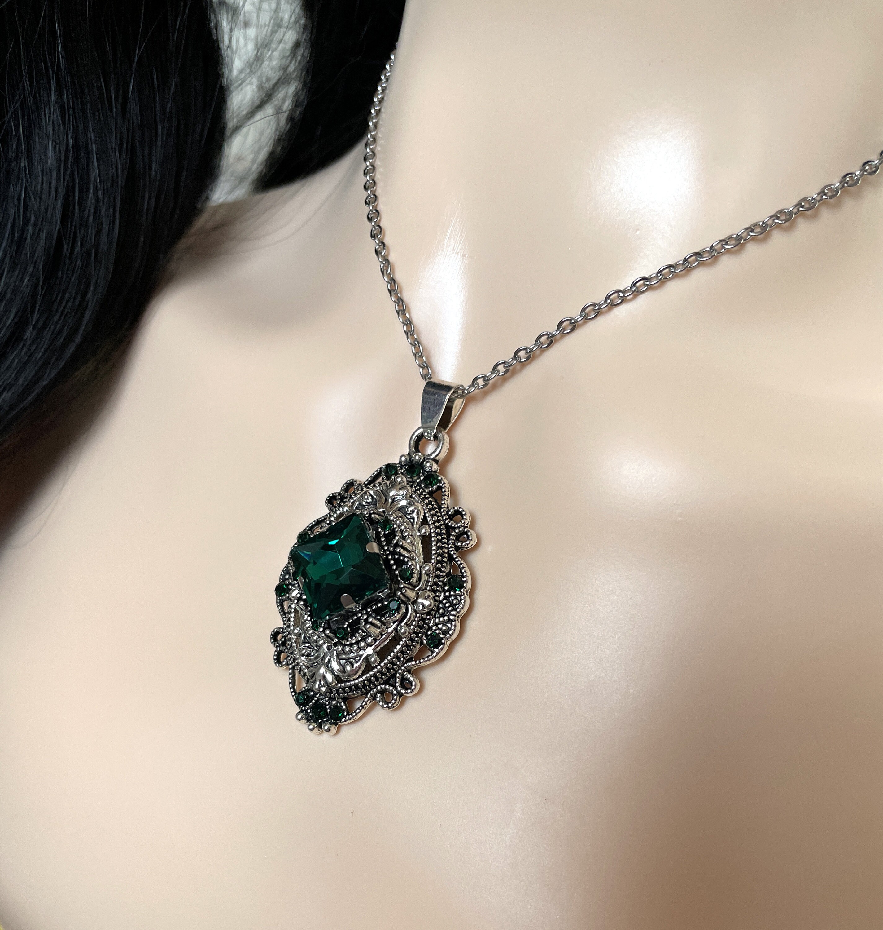 Emerald Green Filigree Flapper 1920's Style Antique Silver - Etsy