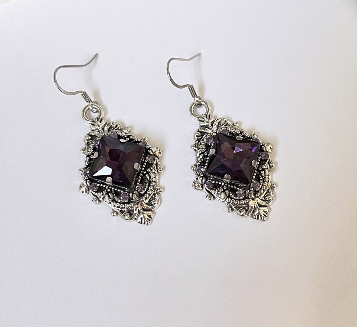 Dark Amethyst Purple Filigree Flapper 1920's Style Antique - Etsy