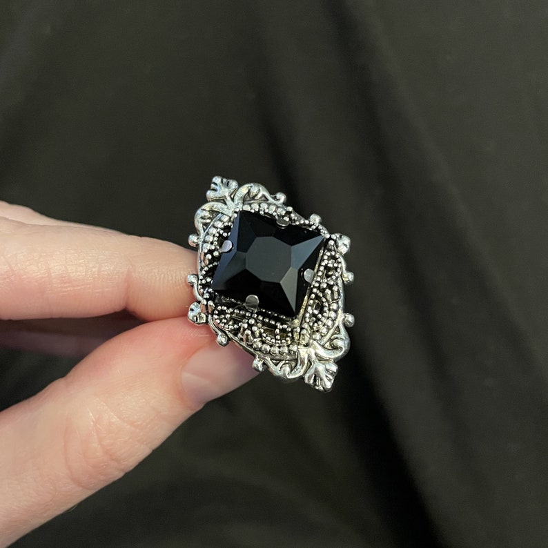 Jet Black Onyx Gothic Victorian Filigree Flapper 1920's - Etsy