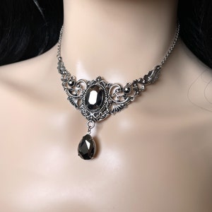Hematite Gray Gothic Antique Silver Filigree Goth Victorian - Etsy