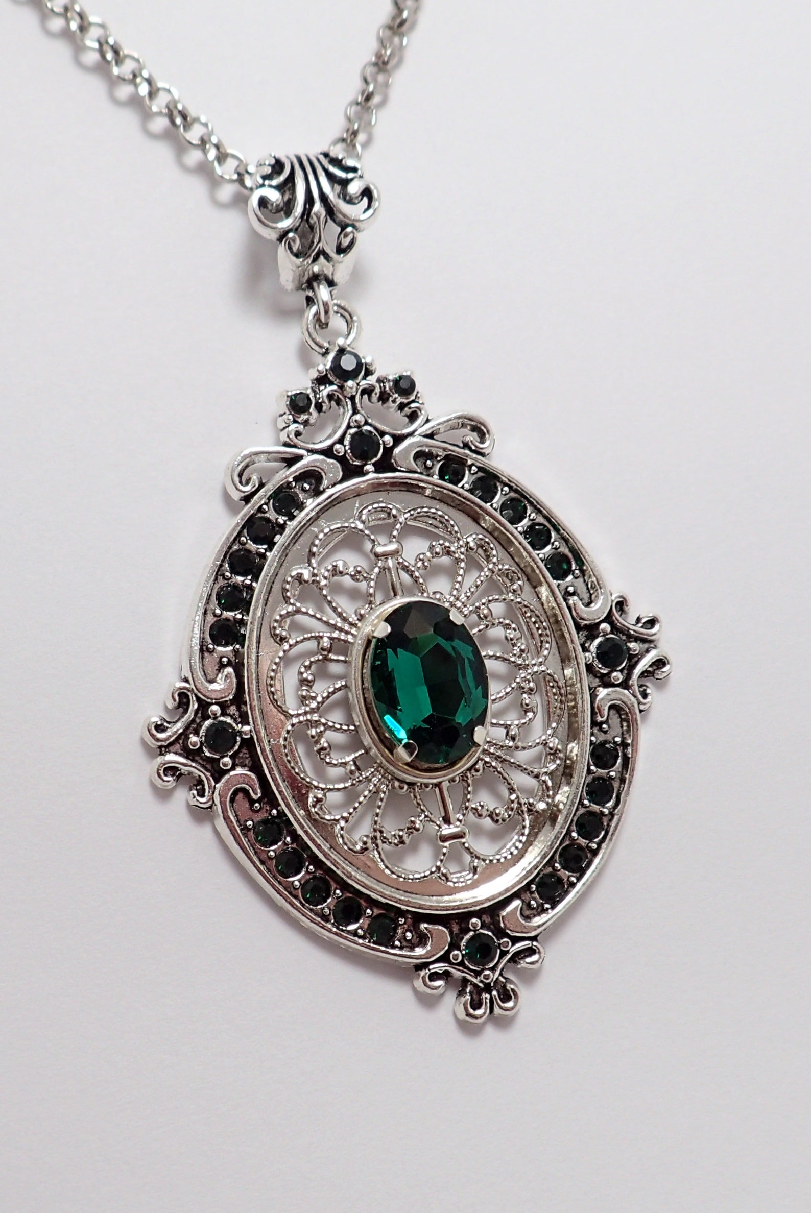 Emerald Green Art Nouveau Gothic Victorian Filigree Goth | Etsy