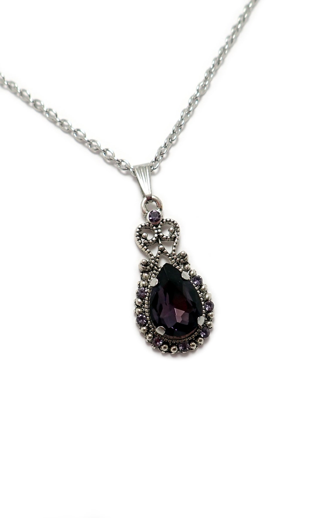 Dark Amethyst Purple Filigree Flapper 1920's Style Antique - Etsy