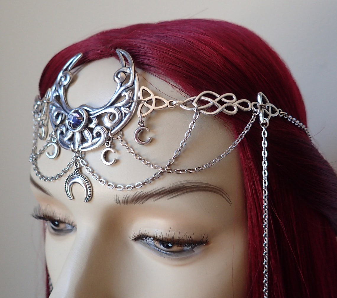 Light Violet Purple Crescent Moon Goddess Priestess Celtic - Etsy