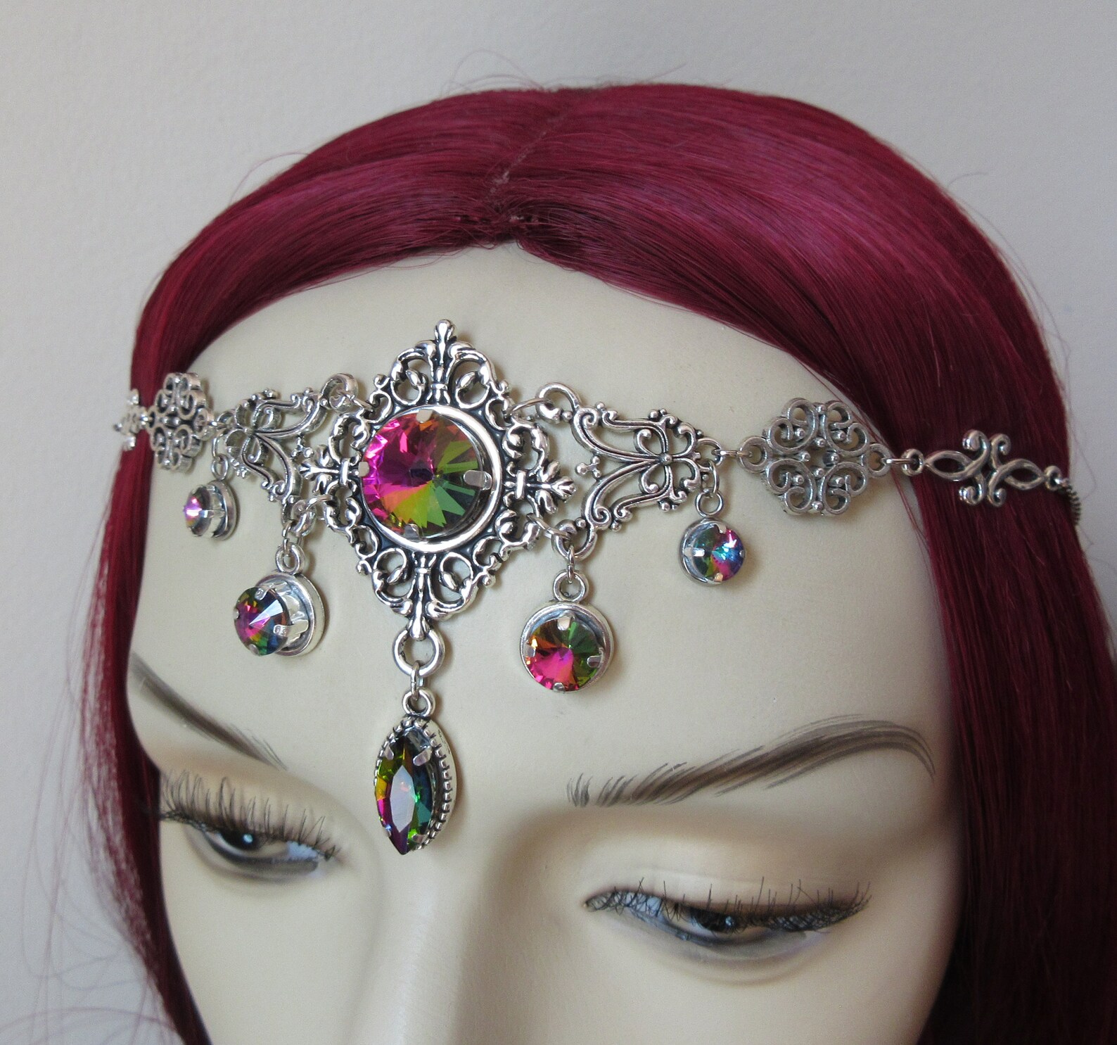 Rainbow Topaz Gothic Elven Elf Celtic Goddess Filigree | Etsy