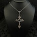 Jet Black Onyx Antiqued Silver Cross Crucifix Gothic Victorian Vampire ...