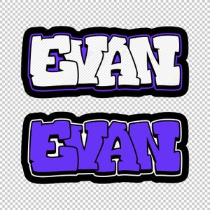 EVAN Graffiti Name, Street Art Urban Wall Tag Style Font, Digital PNG ...
