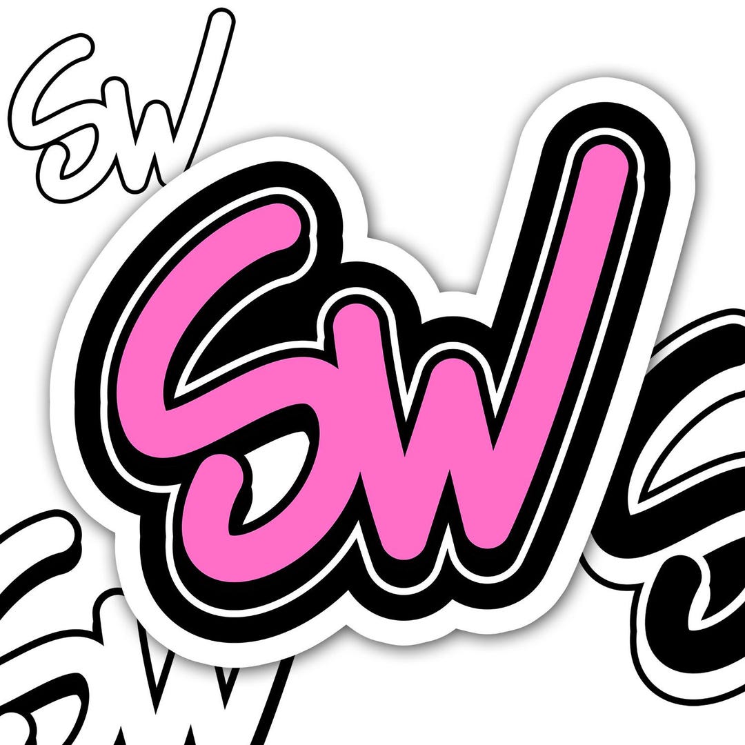 SW Graffiti INITIALS - Street Art Urban Wall TAG - Layered Vector ...