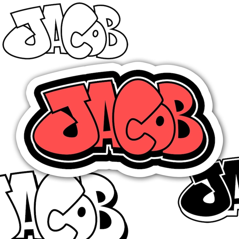 JACOB Graffiti NAME - Street Art Urban Wall TAG - Layered Vector ...