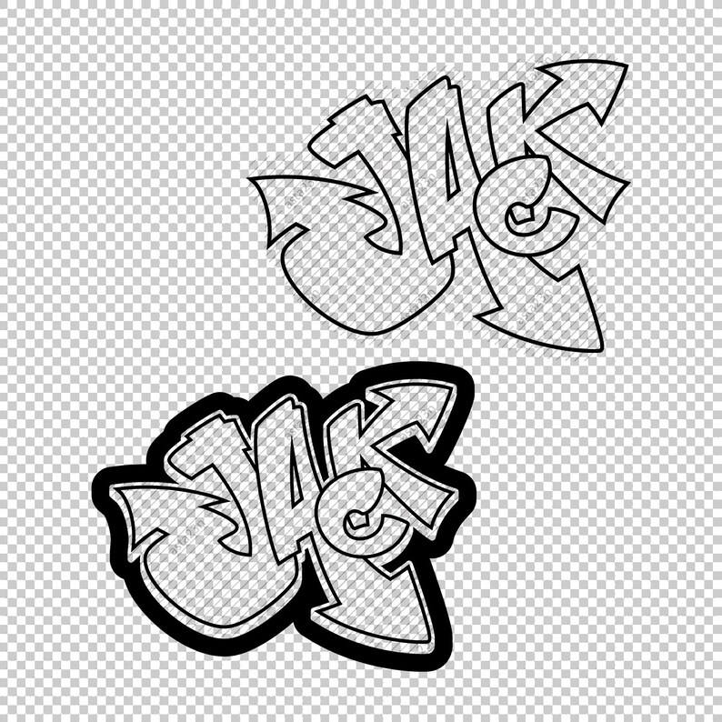 JACK Graffiti Name, Street Art Urban Wall Tag Style Font, Digital PNG ...
