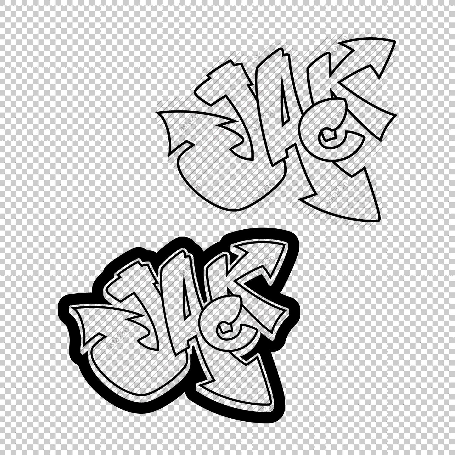 JACK Graffiti Name, Street Art Urban Wall Tag Style Font, Digital PNG ...