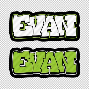 EVAN Graffiti Name, Street Art Urban Wall Tag Style Font, Digital PNG ...