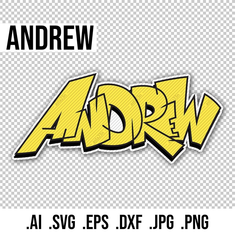 ANDREW Graffiti NAME - Street Art Urban Wall TAG - Layered Vector ...