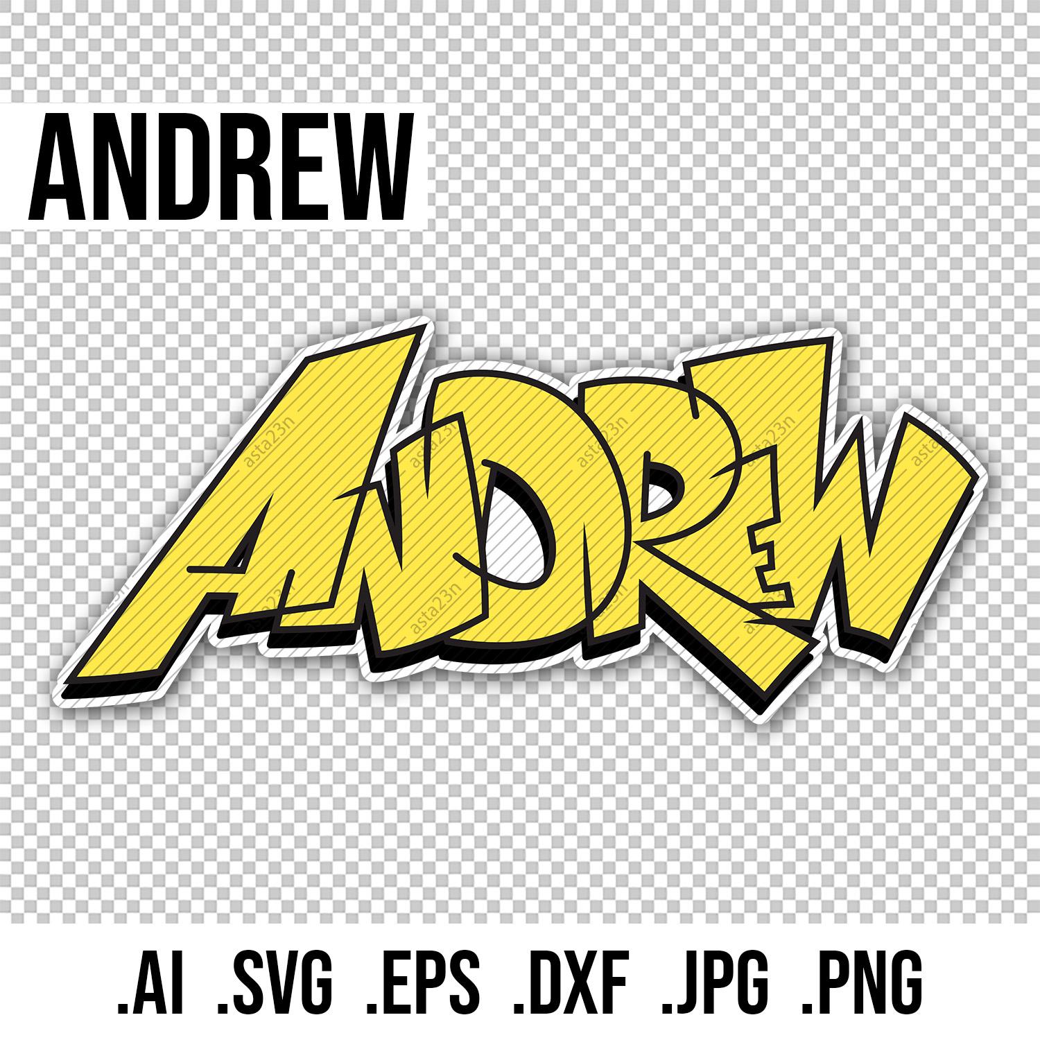 ANDREW Graffiti NAME - Street Art Urban Wall TAG - Layered Vector ...
