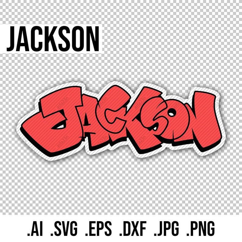 JACKSON Graffiti NAME - Street Art Urban Wall TAG - Layered Vector ...