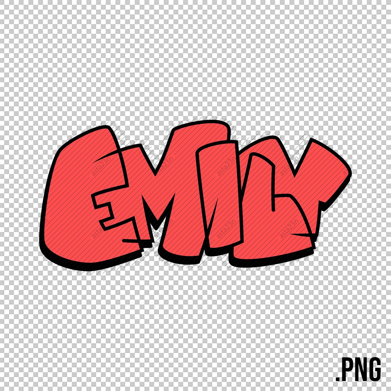 EMILY Graffiti NAME - Street Art Urban Wall TAG - Layered Vector ...