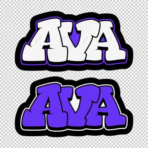 AVA Graffiti Name, Street Art Urban Wall Tag Style Font, Digital PNG ...
