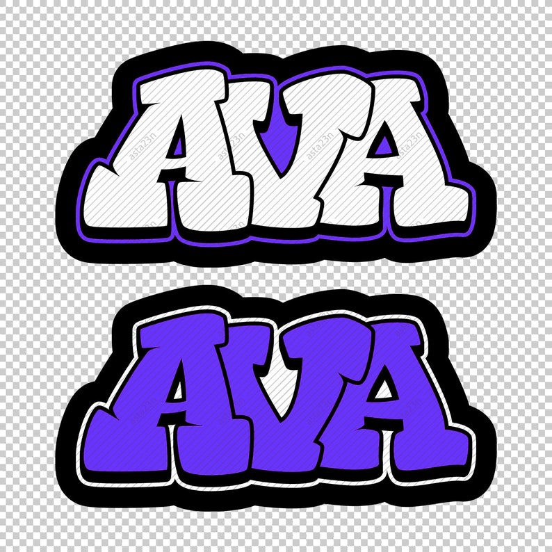 AVA Graffiti Name, Street Art Urban Wall Tag Style Font, Digital PNG ...