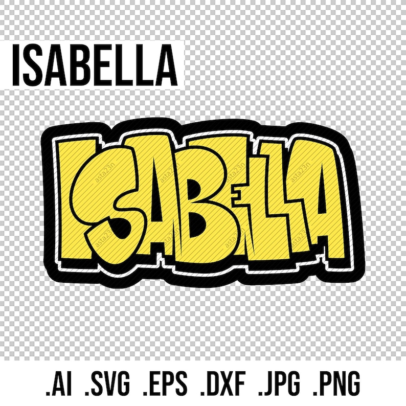 ISABELLA Graffiti NAME - Street Art Urban Wall TAG - Layered Vector ...