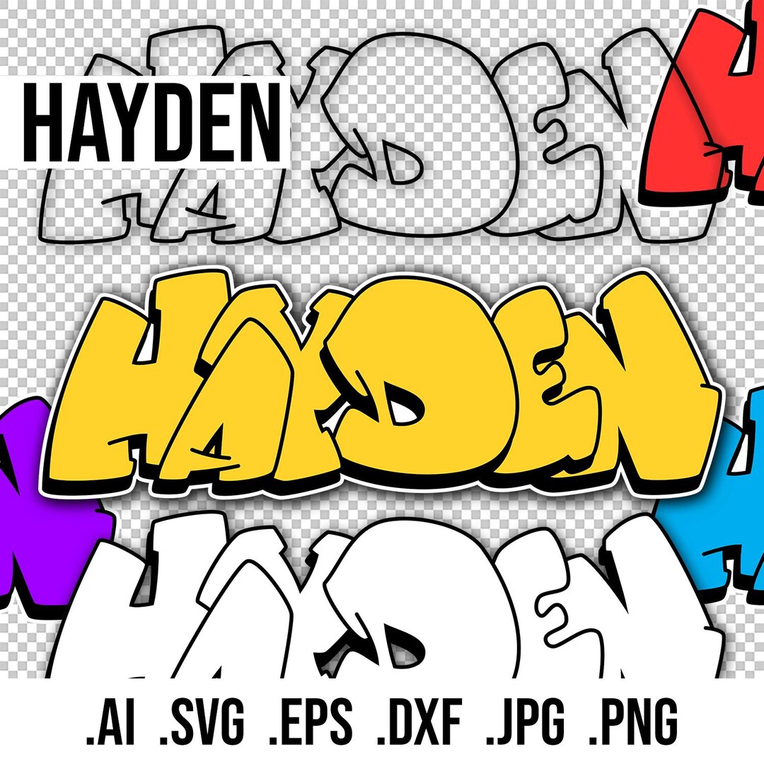 HAYDEN Name in GRAFFITI Drawing, Street Art Urban Wall Tag Style ...