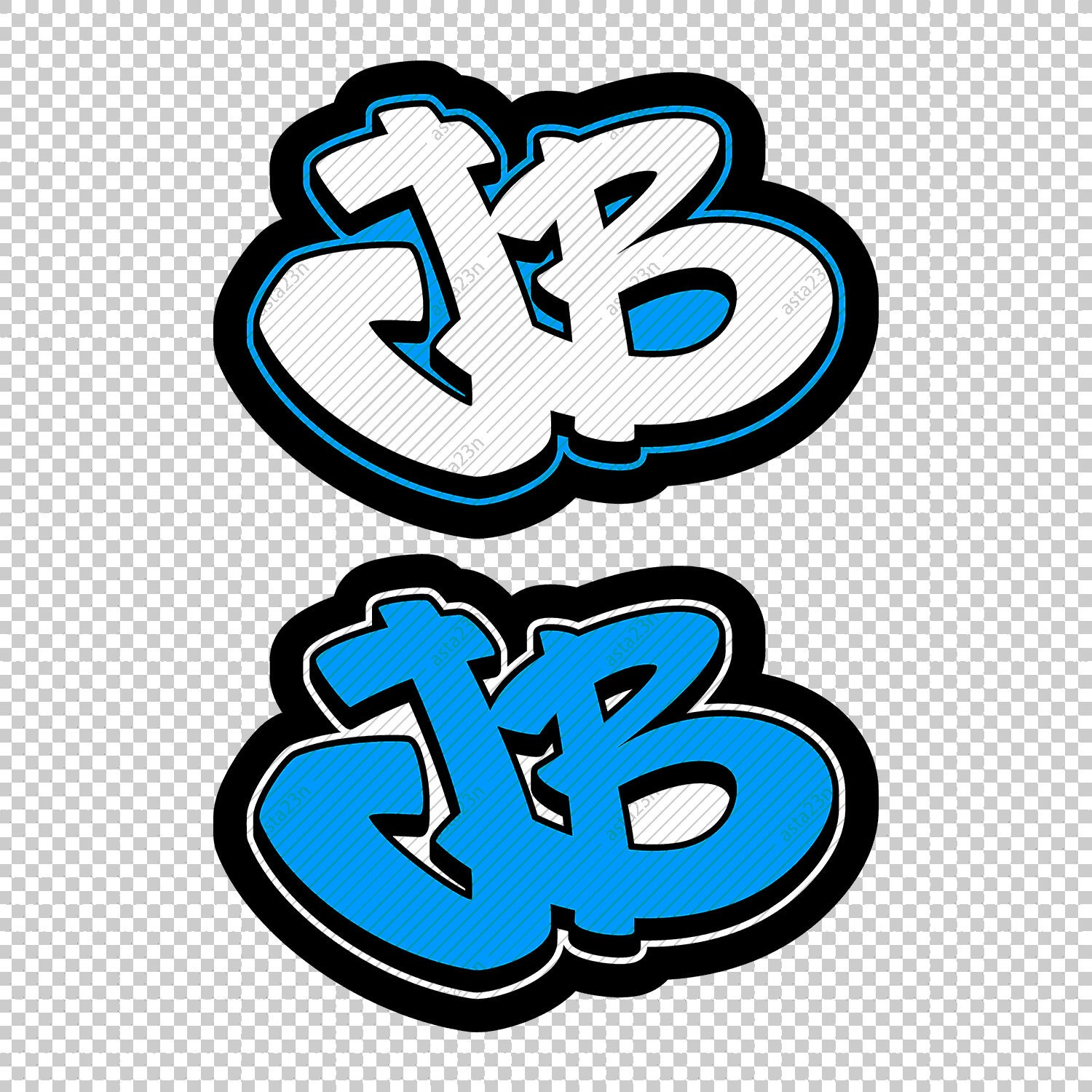 JB Graffiti Initials, Street Art Urban Wall Tag Style Font, Digital PNG ...