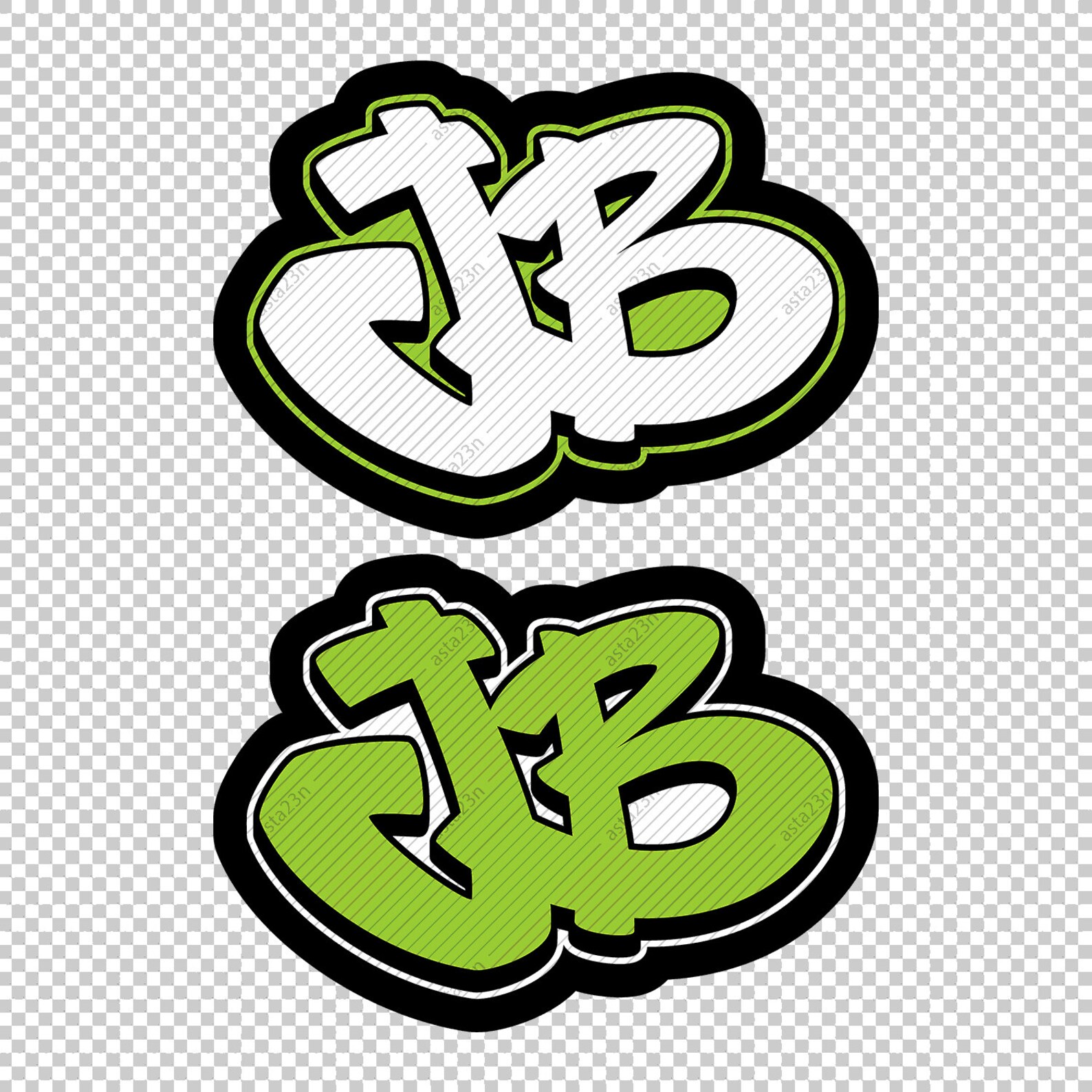 JB Graffiti Initials, Street Art Urban Wall Tag Style Font, Digital PNG ...