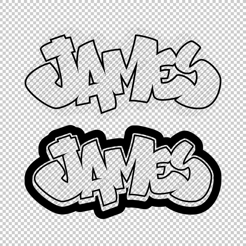 JAMES Graffiti Name, Street Art Urban Wall Tag Style Font, Digital PNG ...