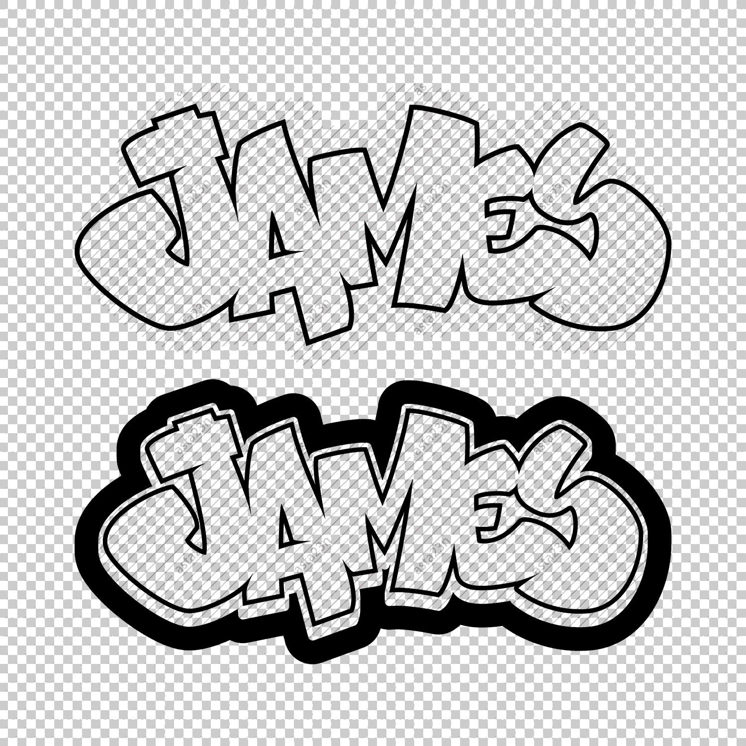 JAMES Graffiti Name, Street Art Urban Wall Tag Style Font, Digital PNG ...