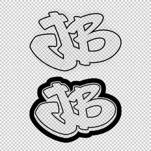JB Graffiti Initials, Street Art Urban Wall Tag Style Font, Digital PNG ...