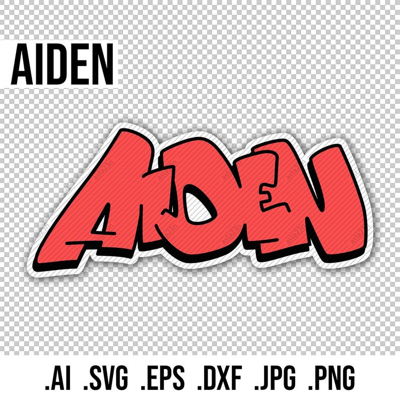 AIDEN Graffiti NAME - Street Art Urban Wall TAG - Layered Vector ...