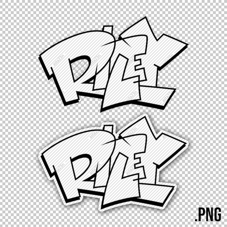 RILEY Graffiti NAME - Street Art Urban Wall TAG - Layered Vector ...