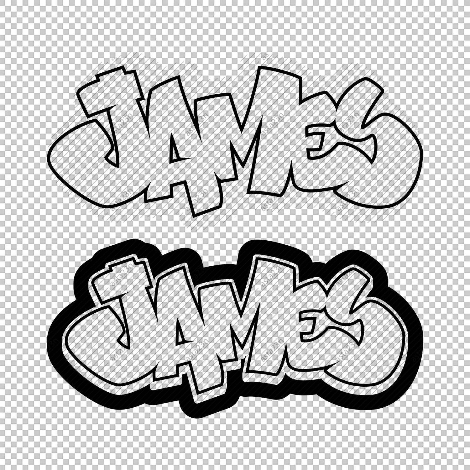 JAMES Graffiti Name, Street Art Urban Wall Tag Style Font, Digital PNG ...
