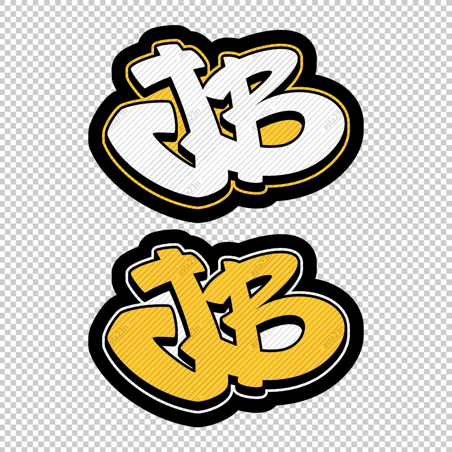 JB Graffiti Initials, Street Art Urban Wall Tag Style Font, Digital PNG ...