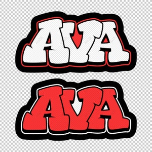 AVA Graffiti Name, Street Art Urban Wall Tag Style Font, Digital PNG ...