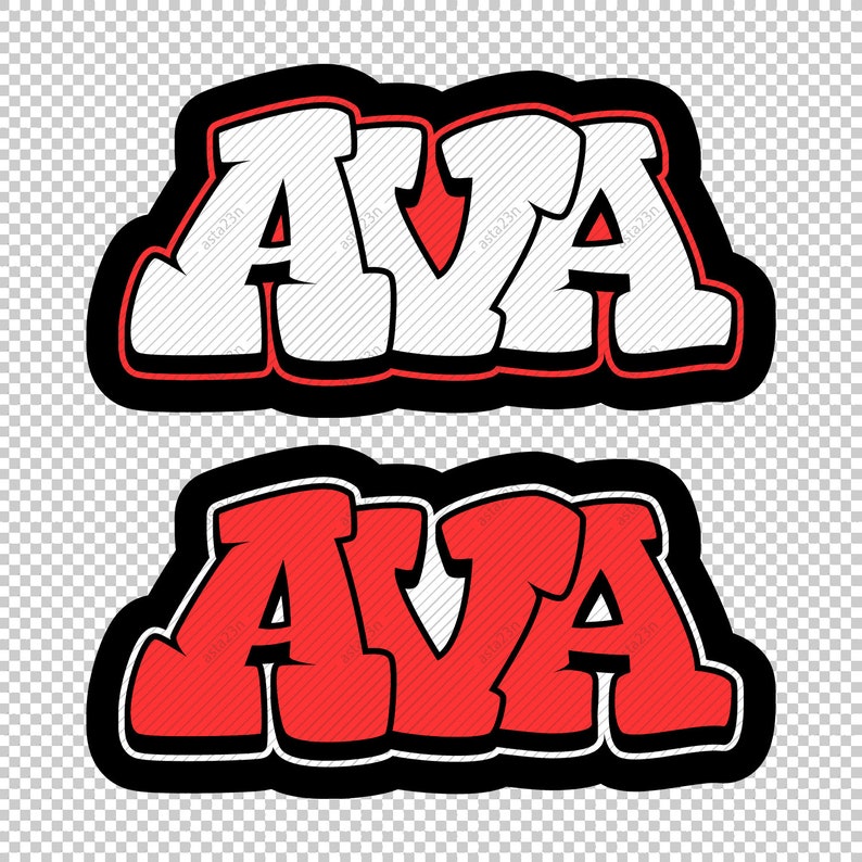 AVA Graffiti Name, Street Art Urban Wall Tag Style Font, Digital PNG ...
