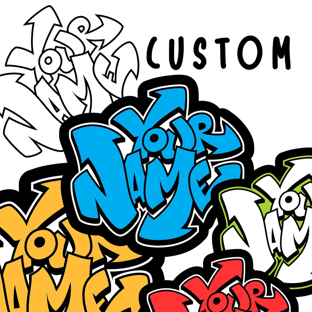 CUSTOM Graffiti NAME, ARROW Street Art Urban Tag Style Font, Digital ...