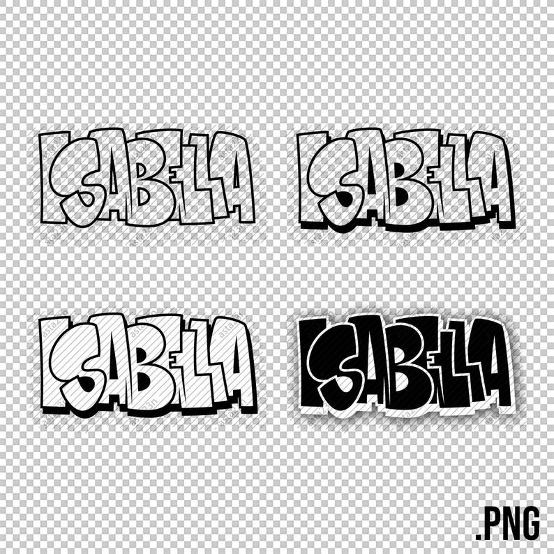 ISABELLA Graffiti NAME - Street Art Urban Wall TAG - Layered Vector ...
